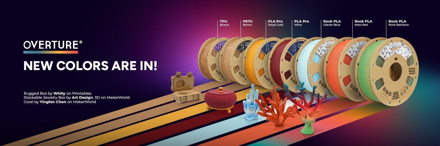 Overture3D Unveils New Colors for Rock PLA, PLA Professional, PETG and ...