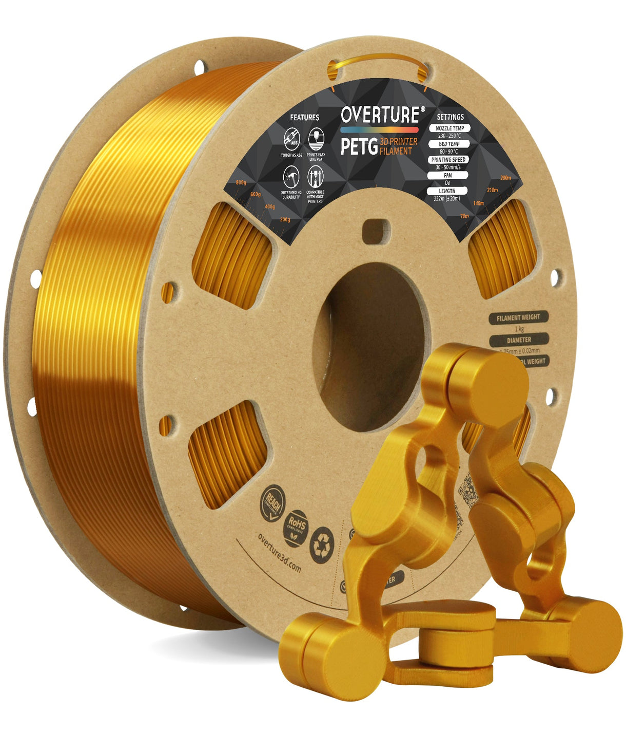 PETG Filament 1.75mm - Tough & Easy 1kg Spool – Overture 3D