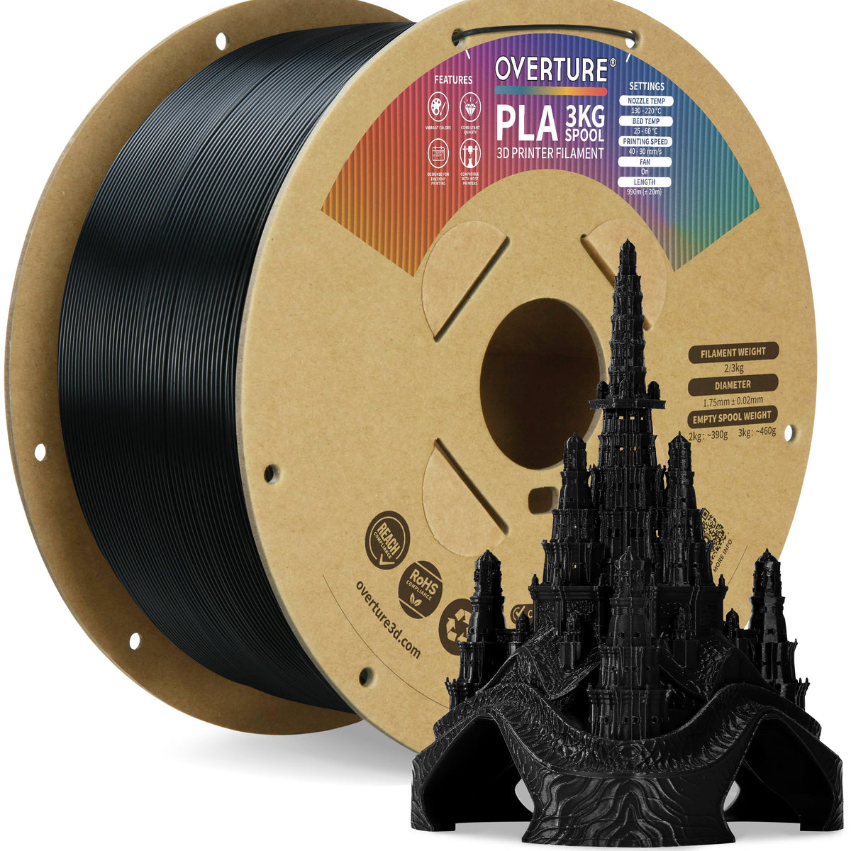 Overture | PLA | 3D Printer Filament 1.75mm | 3KG – Overture 3D
