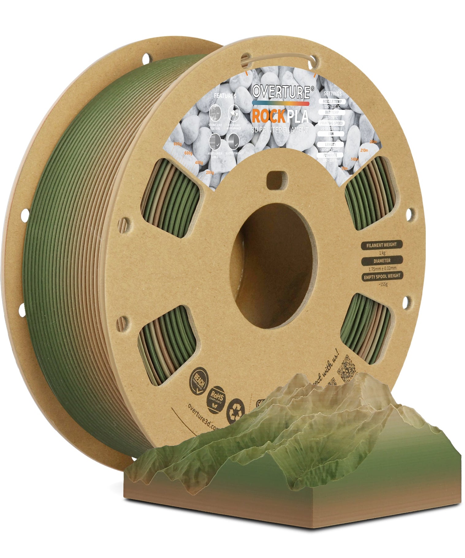 Overture | Rock PLA | 3D Printer Filament 1.75 mm | 1KG – Overture 3D