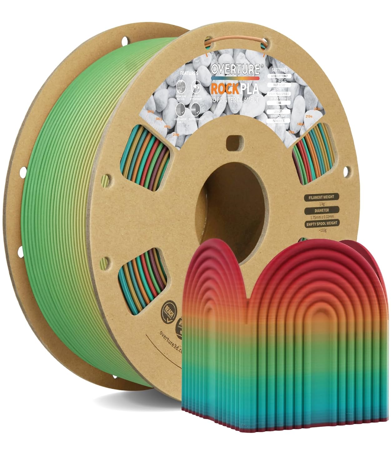 Overture Rock PLA 3D Printer Filament 1.75mm – Overture 3D