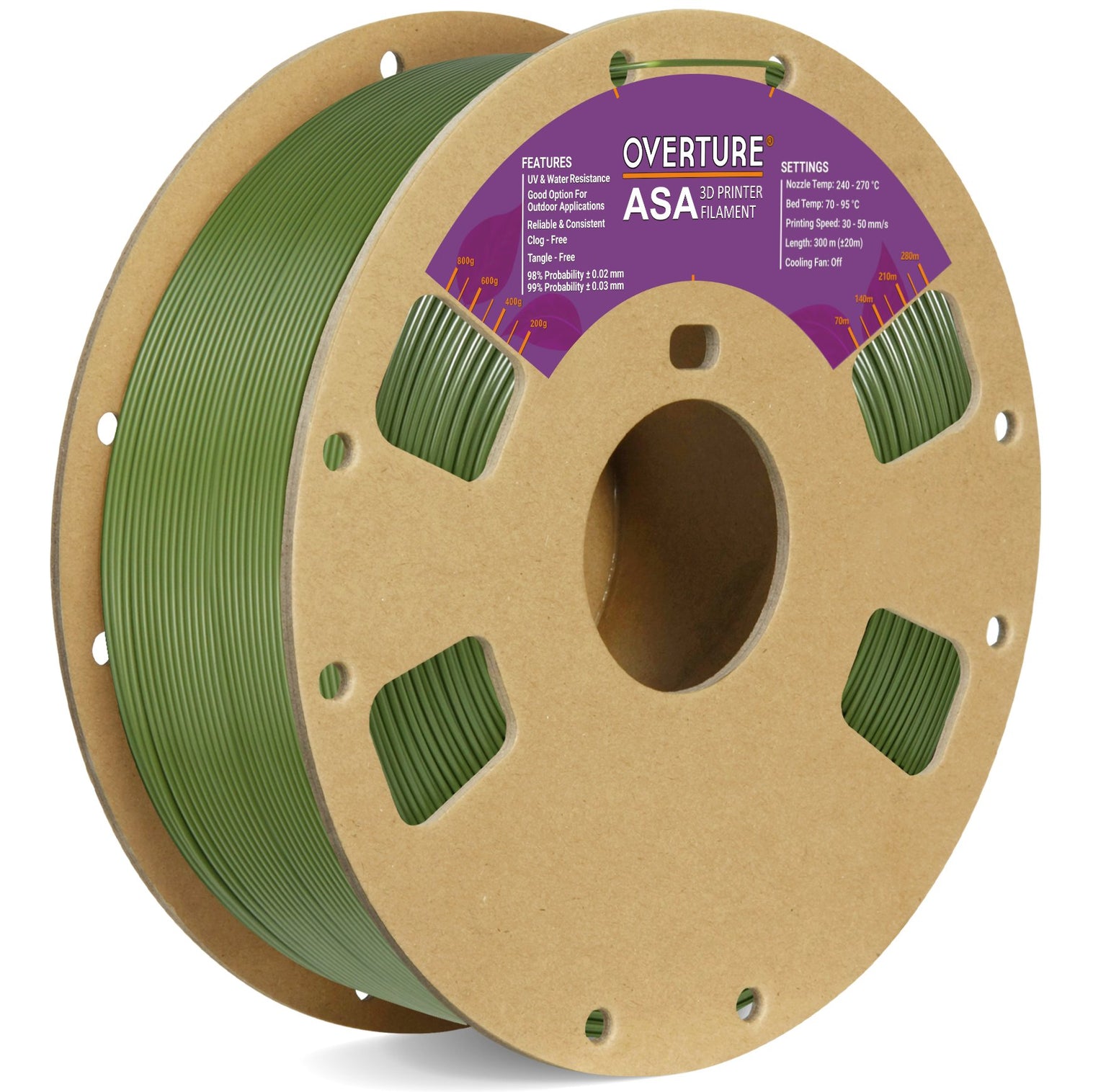 Overture ASA 3D Printer Filament 1.75mm – Overture 3D