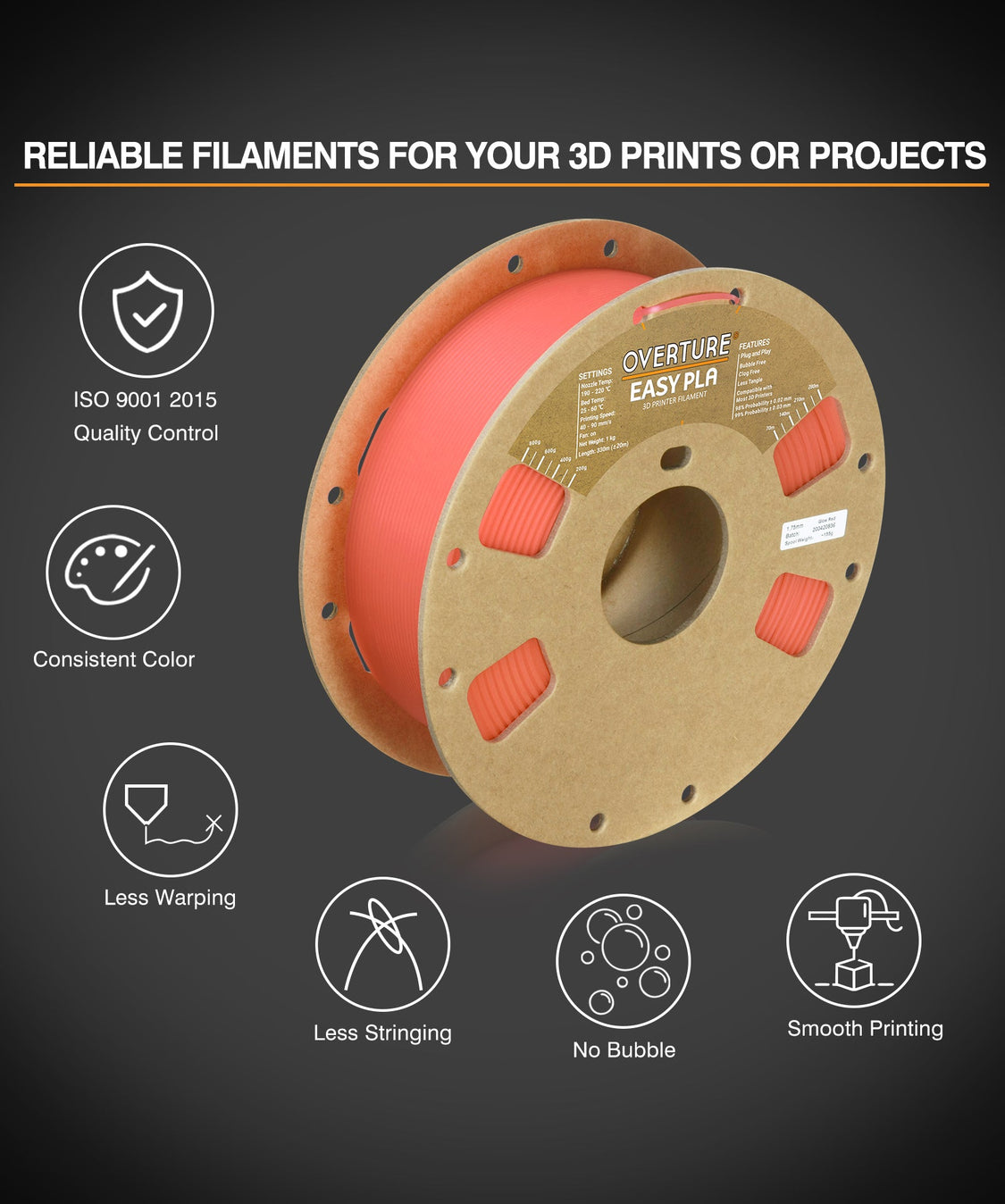 Overture Glow PLA 3D Printer Filament 1.75mm – Overture 3D
