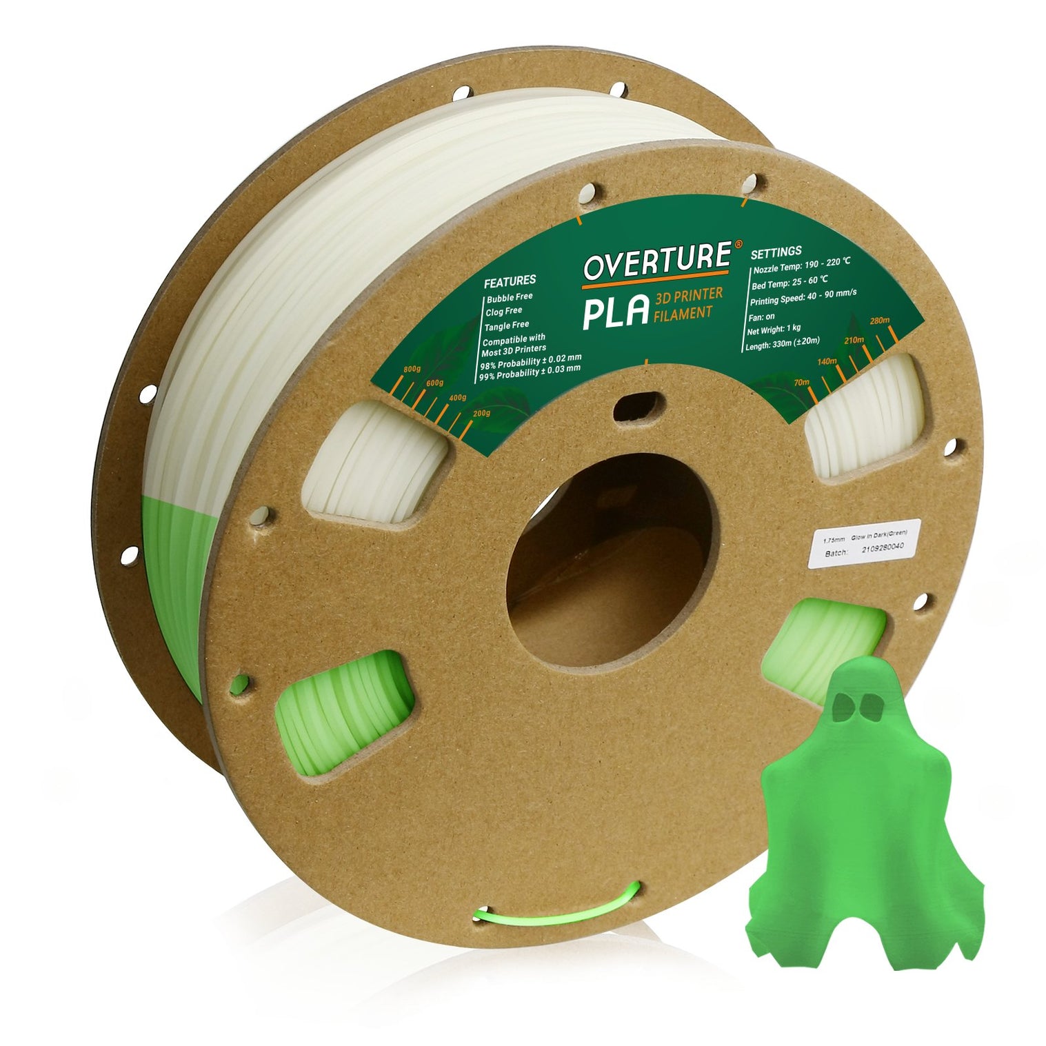 Overture Glow PLA 3D Printer Filament 1.75mm – Overture 3D