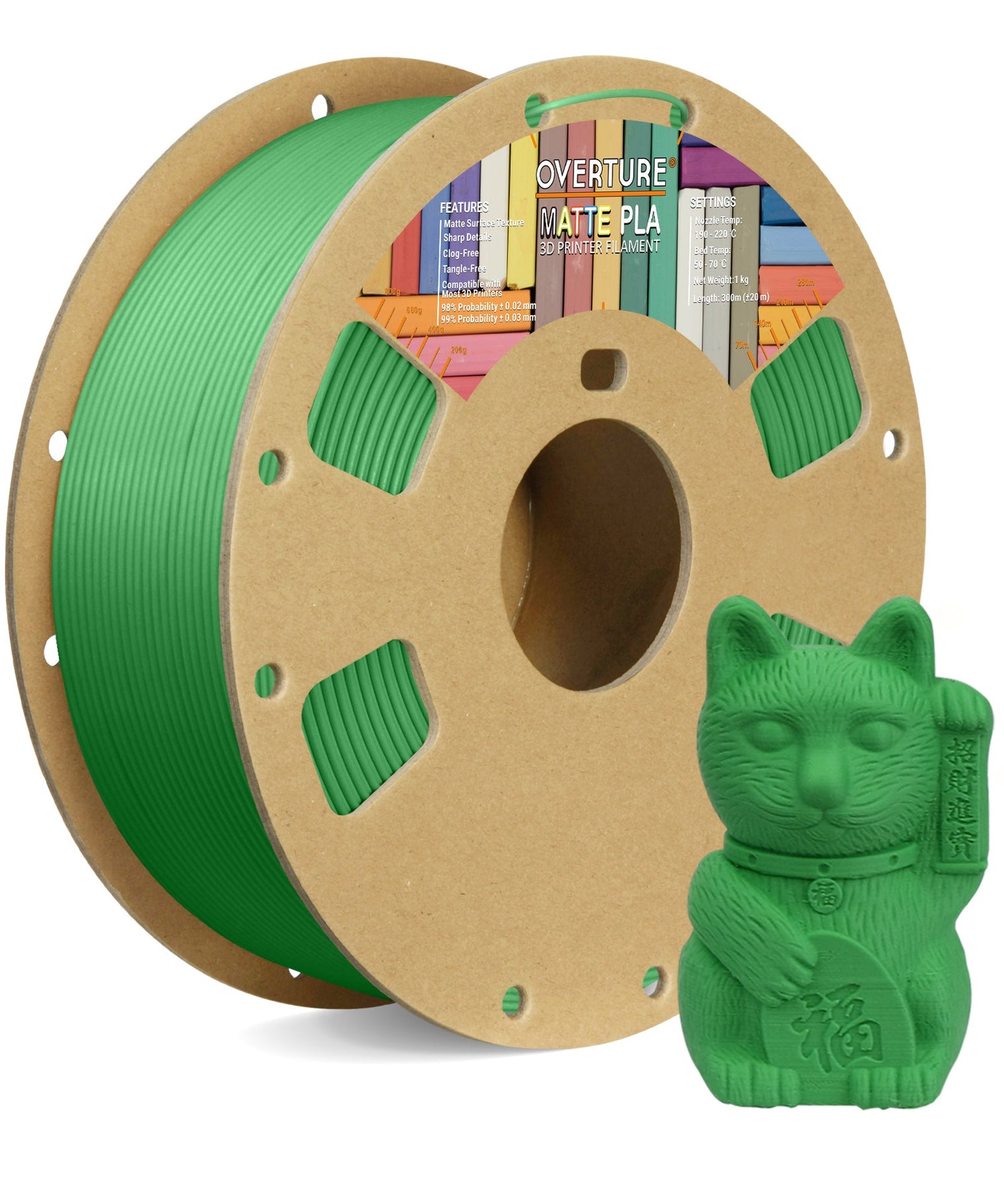 Matte PLA 3D Printer Filament 1.75mm -Overture 3D