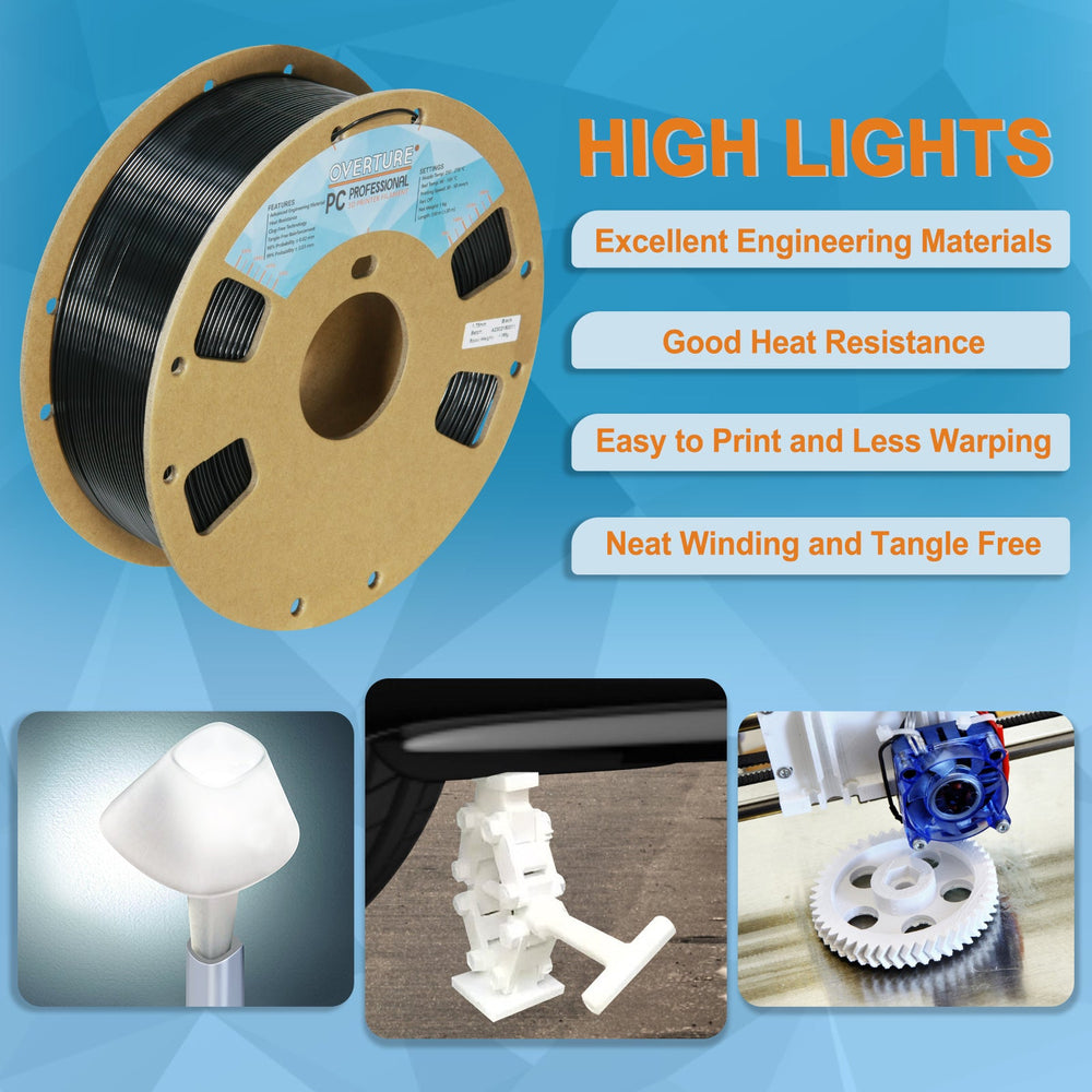 Overture PC Professional 3D Printer Filament 1.75mm – Overture 3D