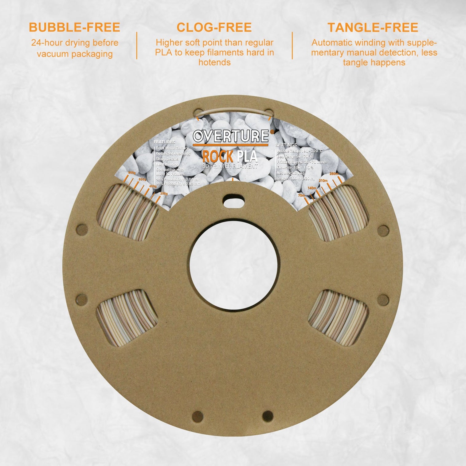 Overture Rock PLA 3D Printer Filament 1.75mm – Overture 3D