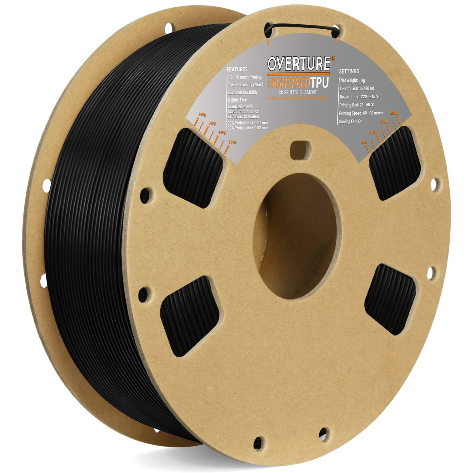 Overture High Speed TPU 3D Printer Filament 1.75mm – Overture 3D